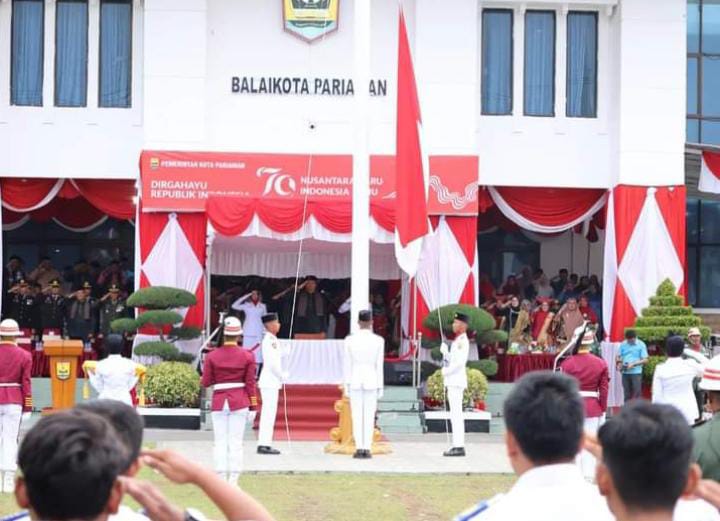 Upacara Penurunan Bendera HUT RI ke-79 Berlangsung Khidmat, Pj Wako Roberia Apresiasi Paskibraka ...